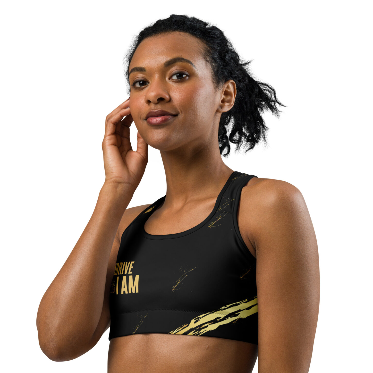 “I Arrive as I AM” Sports Bra – Planet MerFireGoddess SHOP